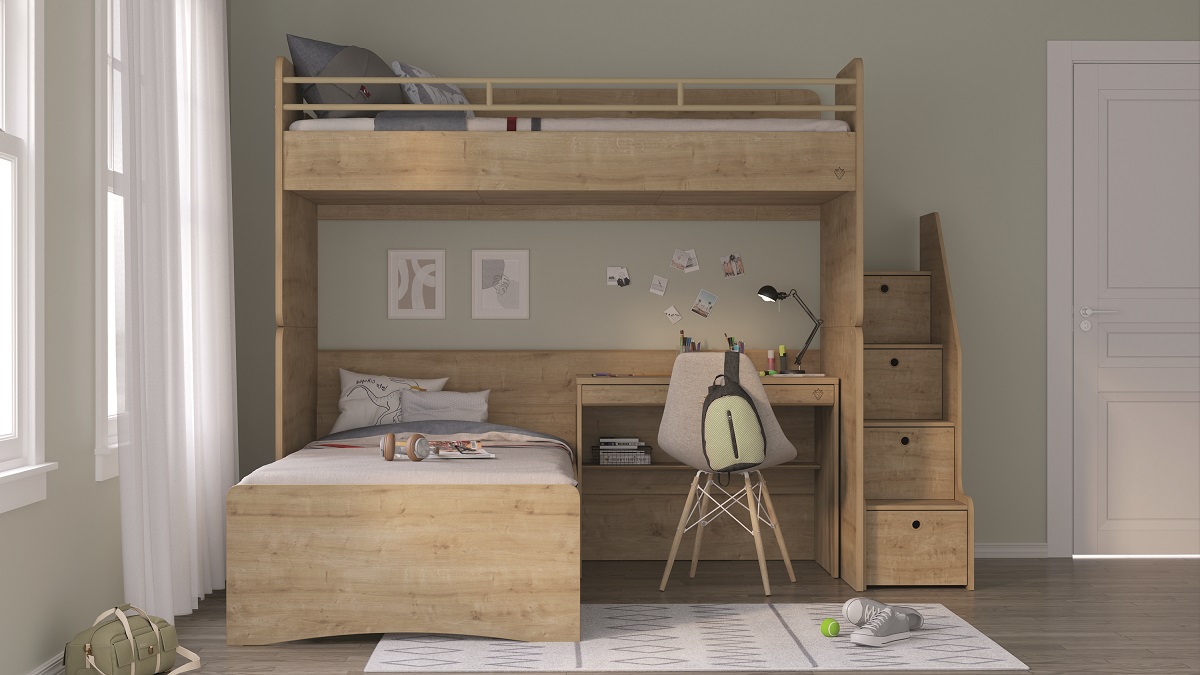 Nová a vylepšená poschodová posteľ Studio - Hezký detský nábytok
